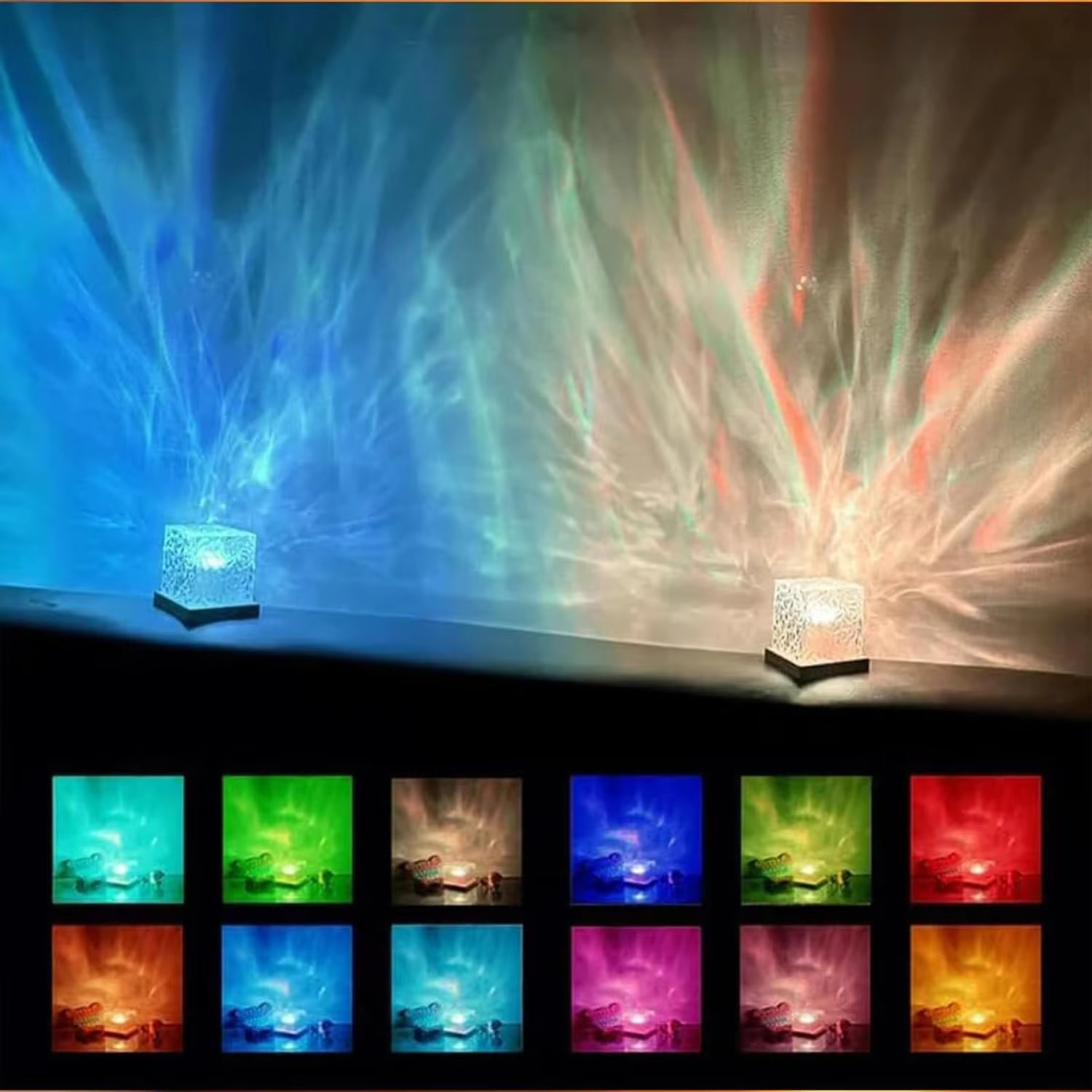 The Aurora Cube | Ocean Wave Aurora Lamp (Silent Motor Edition) – AfterGlow